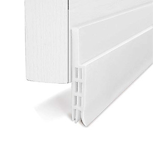 BAINING Door Draft Stopper Door Sweep for Exterior/Interior Doors, Weatherproofing Door Seal Strip Under Door Draft Blocker Seal, Soundproof Door Bottom Weather Stripping, 2" W x 39" L, White