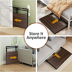 HOMCOM Folding Computer Desk, 47.25" Wide Home Office Writing Desk with Metal Frame, Brown