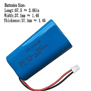 AOLIKES 7.4V Lithium-ion Battery Pack 5200mAh, Rechargeable Battery Power Cell w/XH2.54-2Pin Plug, DIY Batteries 18650 2S2P Li-ion Batteries Pack Support 3C Continuous Discharge