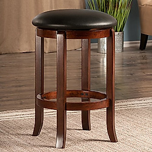 Winsome Walcott Swivel Bar Stool, 24", Walnut