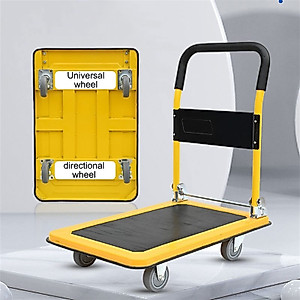 Generic Foldable Hand cart with Anti-Slip Coating, Convertible Hand Truck with Steel Bracket, Foldable 90° Handle, with castors, Load Capacity 400 kg (Color : Green, Size : 77 * 50cm)