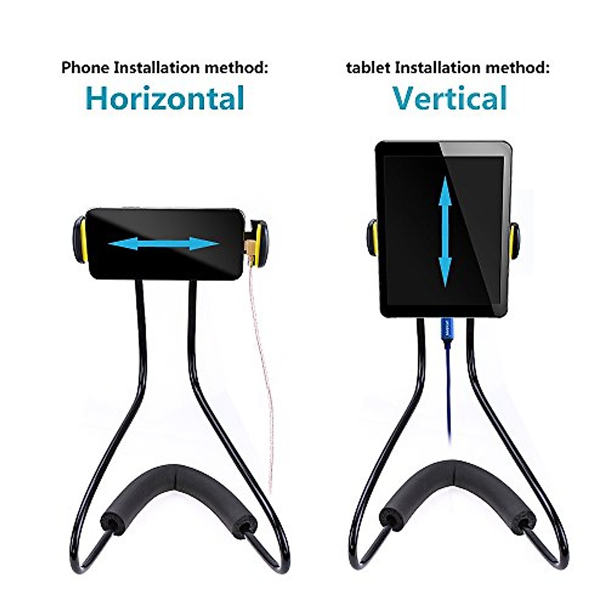 LHIABNN Universal Cell Phone Holder,Neck and Waist Hanging Lazy Phone Bracket Stand Free Rotating Mounts with Multiple Function