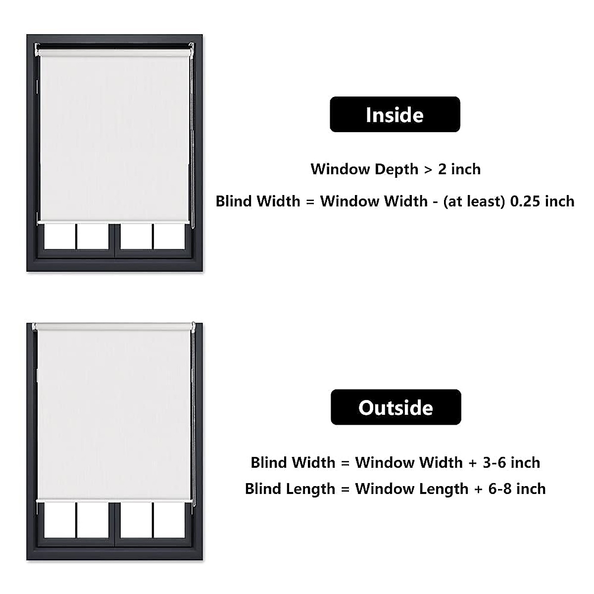 HIDODO Light Filtering Roller Shades for Windows, Solar Window Roller Blinds UV Protection Fabric Roller Shades for Bedroom, Living Room, Bathroom and Office, 32" W x 72" H, White