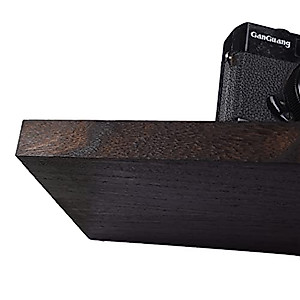 YYWUOJJ Rustic Wood Floating Shelves for Wall Decor Farmhouse Hanging Wall Shelves for Bathroom Kitchen Living Room Bedroom, Set of 4 Walnut 24 Inch