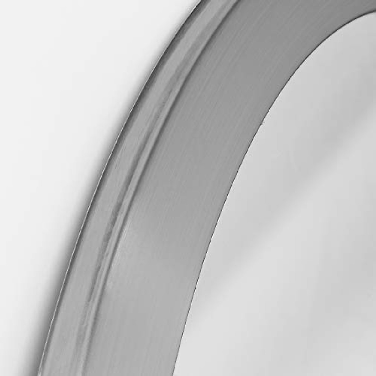 Head West Brushed Nickel Stainless Steel Oval Metal Framed Mirror for Bathroom Sink, Living Room, Vanity - 23" x 29"