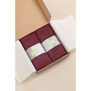 RUIDKUN 2 Panels 29x240 Inch Transparent Background Wedding Arch Curtain Background Fabric for Wedding Ceremony Birthday Party Decoration (2, Burgundy)