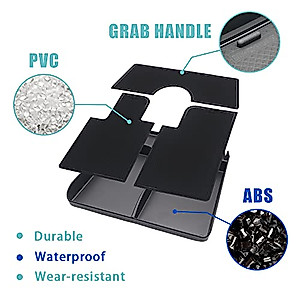 BestEvMod for F150& Lightning Center Console Organizer,Insert Center Console Safe Box Tray Only Fit Installed OEM Safe Box Vault Compatible with 2021-2023 Ford F150 F-150 Lightning Accessories (Black)