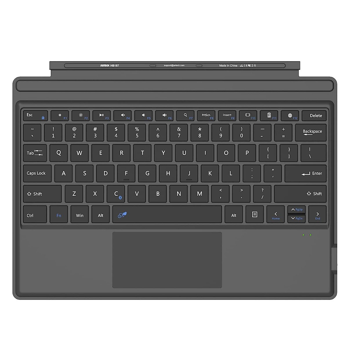 Arteck Microsoft Surface Pro Type Cover, Ultra-Slim Portable Bluetooth Wireless Keyboard with Touchpad Built-in Rechargeable Battery