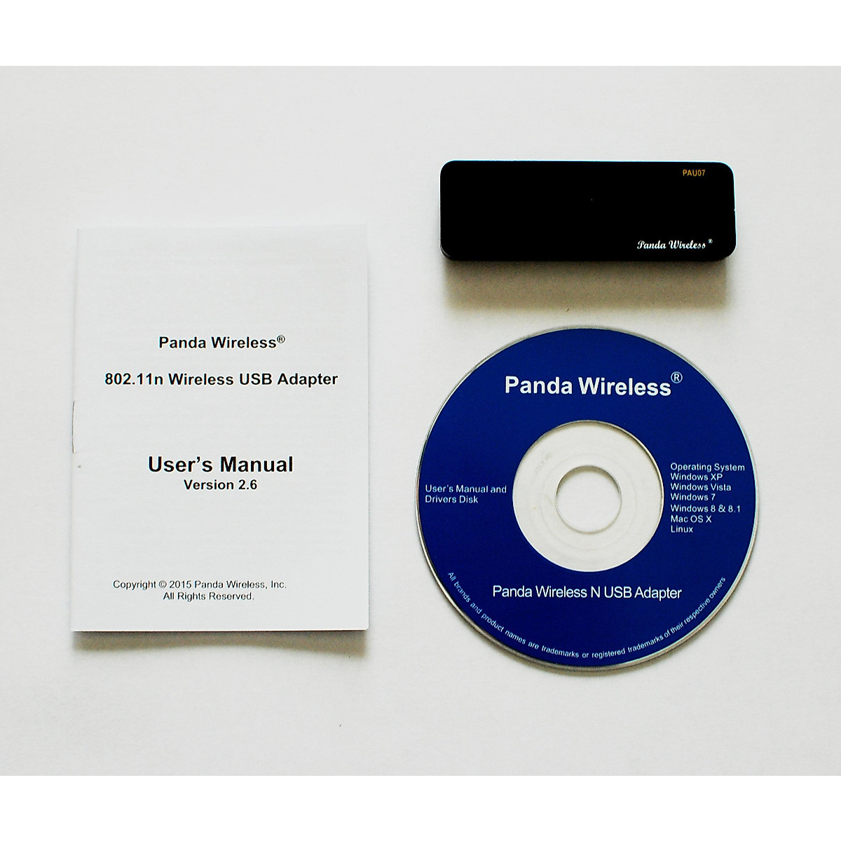Panda Wireless® N600 Dual Band (2.4GHz & 5.0GHz) 300Mbps Wireless N USB Adapter w/WPS Button - Windows XP/Vista/7/8/10/11, Zorin, Mint, Ubuntu, openSUSE, Fedora, Centos & Kali Linux