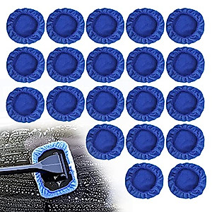 BOUTICOL Car Windshield Cleaning Tool Bonnets 20 Pack Car Care Microfiber Cloths for Windshield Cleaner Tool, Windshield Cleaner Wand Replaceable Glass Cleaning Bonnets, Fit 5” Plate