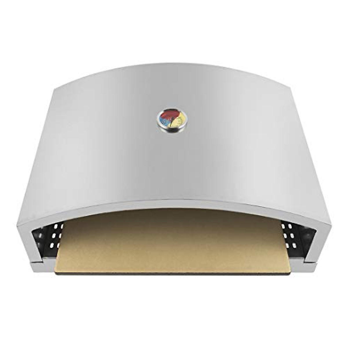 Open Faced Grill Pizza Oven for Gas or Charcoal Grill, Includes Ceramic Pizza Stone