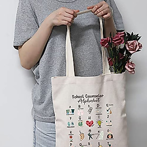 School Counselor Canvas Tote Bag School Counselor Thank You Gift Shopping Bag for School Therapist Gift for Grad (School Counselor Tote)