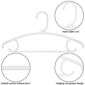 GoodtoU Clothes Hangers 20 Pack - Plastic Clothes Hangers with Hooks - Dorm Room Essentials for College Students - Space Saving White Hangers for Skirts, Shirts, Pants.