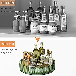 Large Lazy Susan Turntable Organizer 12-Inch, Rotating Spice Rack for Kitchen Cabinet Table Countertop Refrigerator Pantry, Steel(Pink)