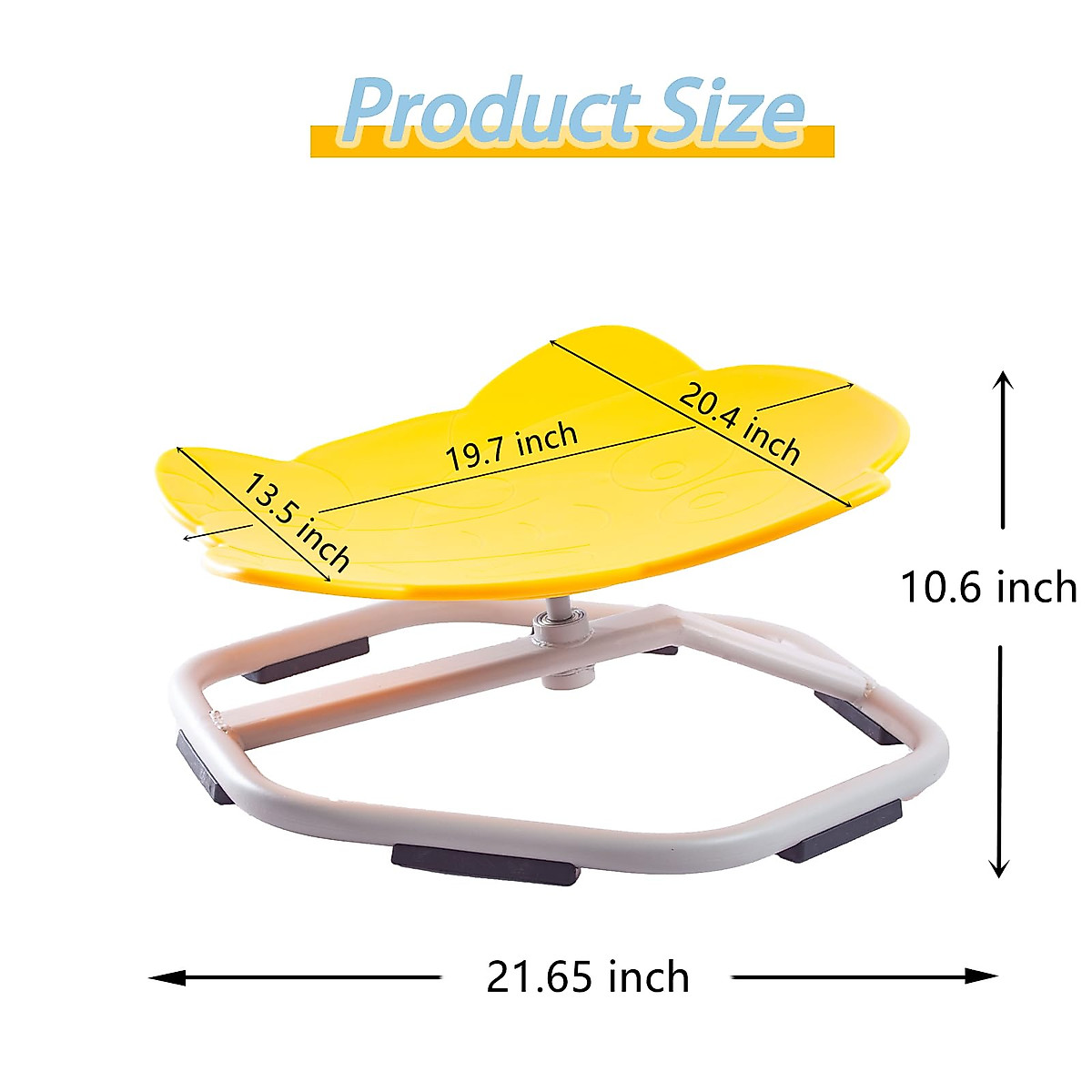 Ivrydas Autism Kids Swivel Chair, Spinning Chair for Kids Sensory, Kids Swivel Chair Sensory, Sensory Toy Chair, Carousel Spin Sensory Chair, Training Body Coordination (Yellow)