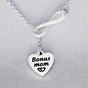 Kivosliviz Bonus Mom Necklace Gifts for Women Step Mom Mother in Law Stuff Ornament from Daughter-in-law Jewelry Stepmom Necklace