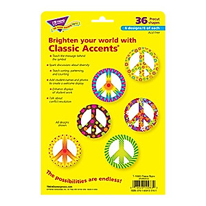 TREND ENTERPRISES, INC. Peace Signs Patterns Classic Accents Variety Pack, 36 ct