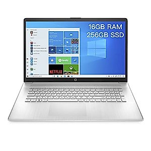 HP Newest 17.3" HD+ Home and Business Laptop, AMD Athlon Silve 3050U, Radeon Graphics, 16GB DDR4 256GB SSD, WiFi 6, Type-C, HDMI, Windows 10 Home (CP0010NR, Sliver)