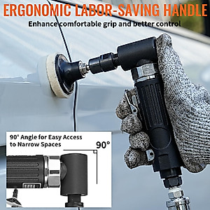 BAIWEN 1/4" Right Angle Air Die Grinder - 90 Degree Heavy Duty 20,000 RPM Compressed Sander Polisher Tool for Contour Grinding, Polishing, Milling, Cutting