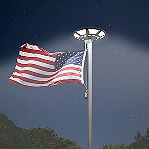 Flag Pole Light Solar Powered, 100% Flag Coverage 266 LEDs, 4200lm Brightest Flagpole Light, Up to 12 Hrs, for Most 15 to 25 Ft Flag Poles, 0.55" Wide Flag Ornament Spindles