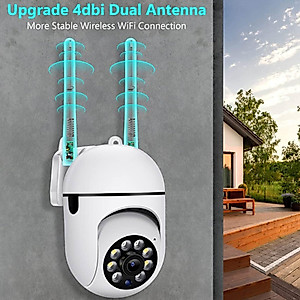 MORESEC Outdoor Security Cameras, Wireless WiFi Light Bulb 1080P Dome Surveillance Cameras 360° View Full-Color Night Vision 2.4GHz WiFi Cameras for Home Security, Easy Installation #ZZ