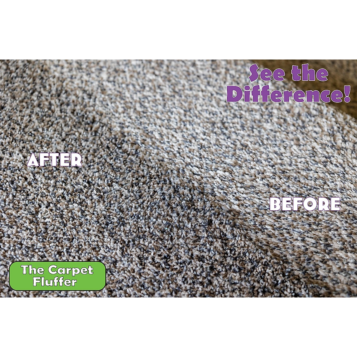 The Carpet Fluffer by Johnny World Products – Revitalize Matted Carpets and Rugs Instantly – Handheld, Easy-to-Use Tool for High-Traffic Areas, Stairs, and Pet Hair Removal