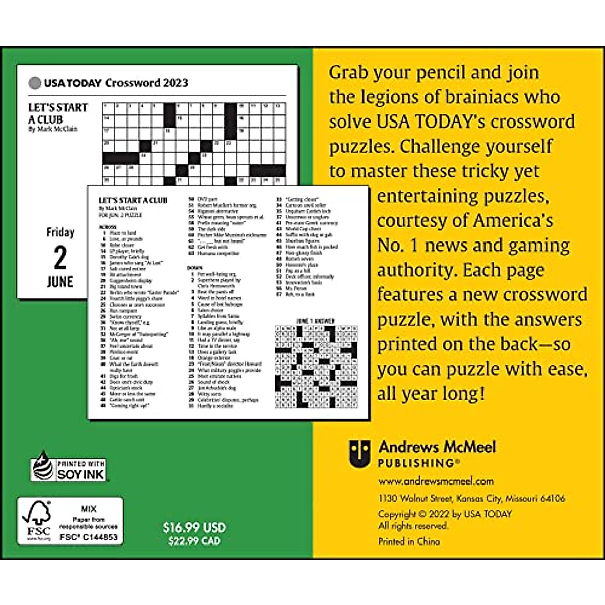 USA Today Crossword Puzzles 2023 Day-to-Day Calendar
