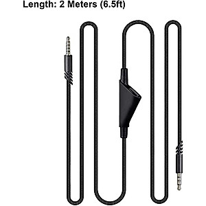 gozahad Astro A10 Cable Cord Adapter Replacement with Inline Mute Also Works with A40 &A40TR Gaming Headsets Xbox one ps4 Controller 2.0Meter (Without Volume Control)