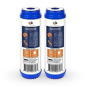Aquaboon 5 Micron 10x2.5" Granular Activated Carbon Water Filter Replacement | Universal 10 inch Coconut Shell GAC Cartridge | Compatible with C-10, WFPFC9001, AP117, GAC-10, FXUTC, D-20A, GAC1 2-Pack