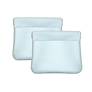 VOFOON [Upgrade] Leather Mini Squeeze Coin Purse, Small Jewelry Pouch Leather Travel Bag Coin Holder For Men/Women 2/4 Pack