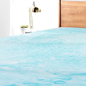 Irvine Home Collection King Size 3'' Swirl Cooling Gel Infused Memory Foam Mattress Topper, CertiPUR-US, Breathable, Plush, Pressure Relief, Blue, MTKing