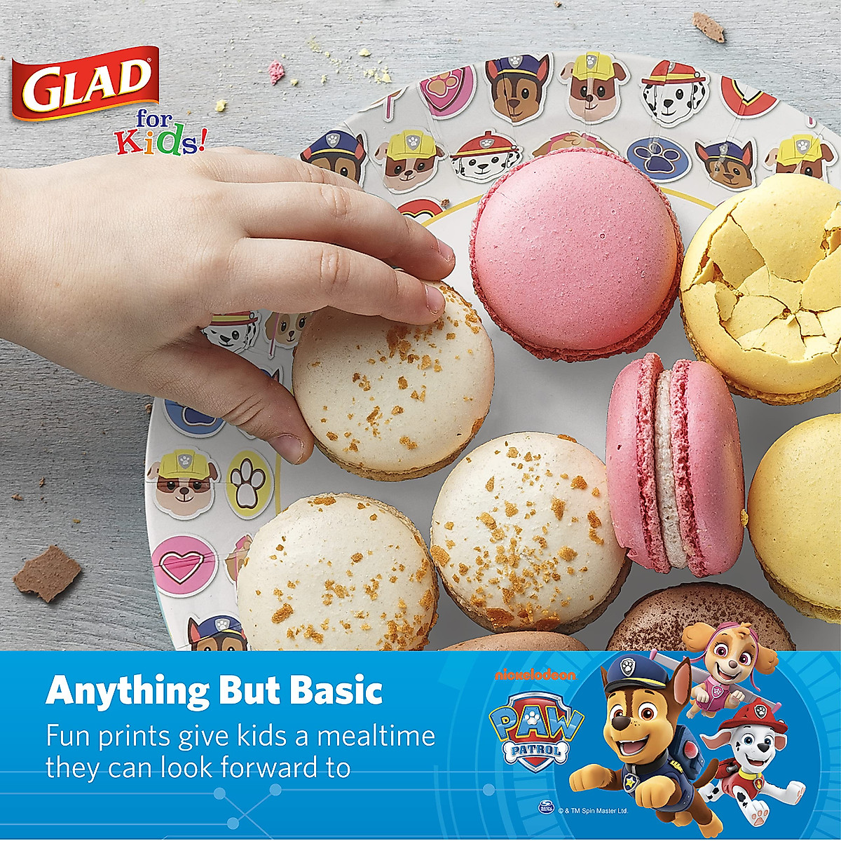 Glad for Kids Paw Patrol Emoji Paper Plates|Paw Patrol Plates for Kids|Heavy Duty Disposable Paper Plates for All Occasions|Paw Patrol Emojis 8.5" Round Plates 20ct|Kids Plates, Disposable Plates