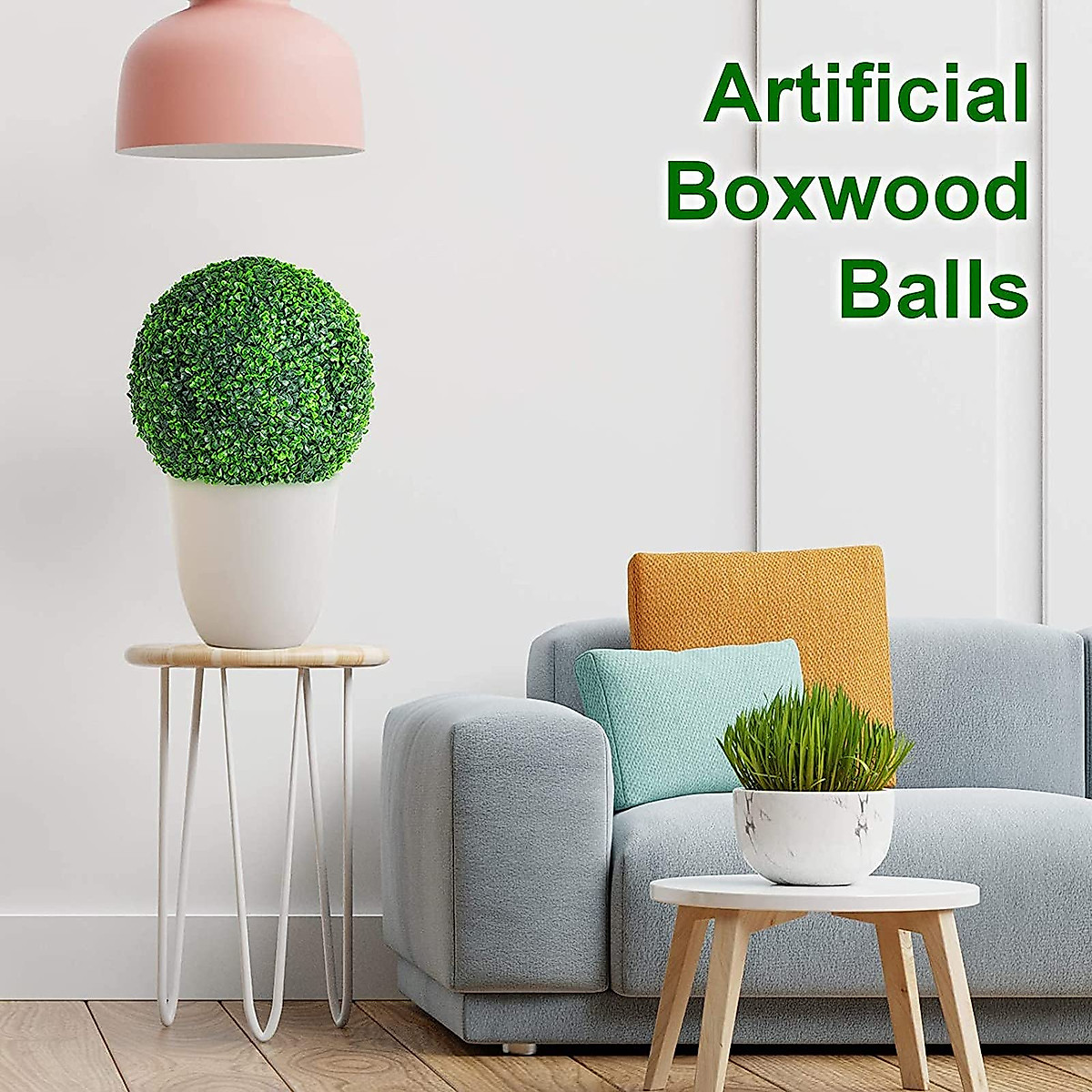 Jocund Artificial Topiary Ball, UV Protected 3 Layers Artificial Plant Topiary Ball Faux Boxwood Decorative Balls for Indoor, Outdoor, Garden, Wedding, Balcony, Backyard and Home Decor (Green -36cm)