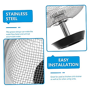 Veemoon 2pcs Filter Over Sink Strainer Stainless Sink Bathtub Drain Strainer Tub Strainer Mesh Sink Drain Strainer Tub Drain Plug Food Strainer Tub Stopper Stainless Steel Pool Floor Drain
