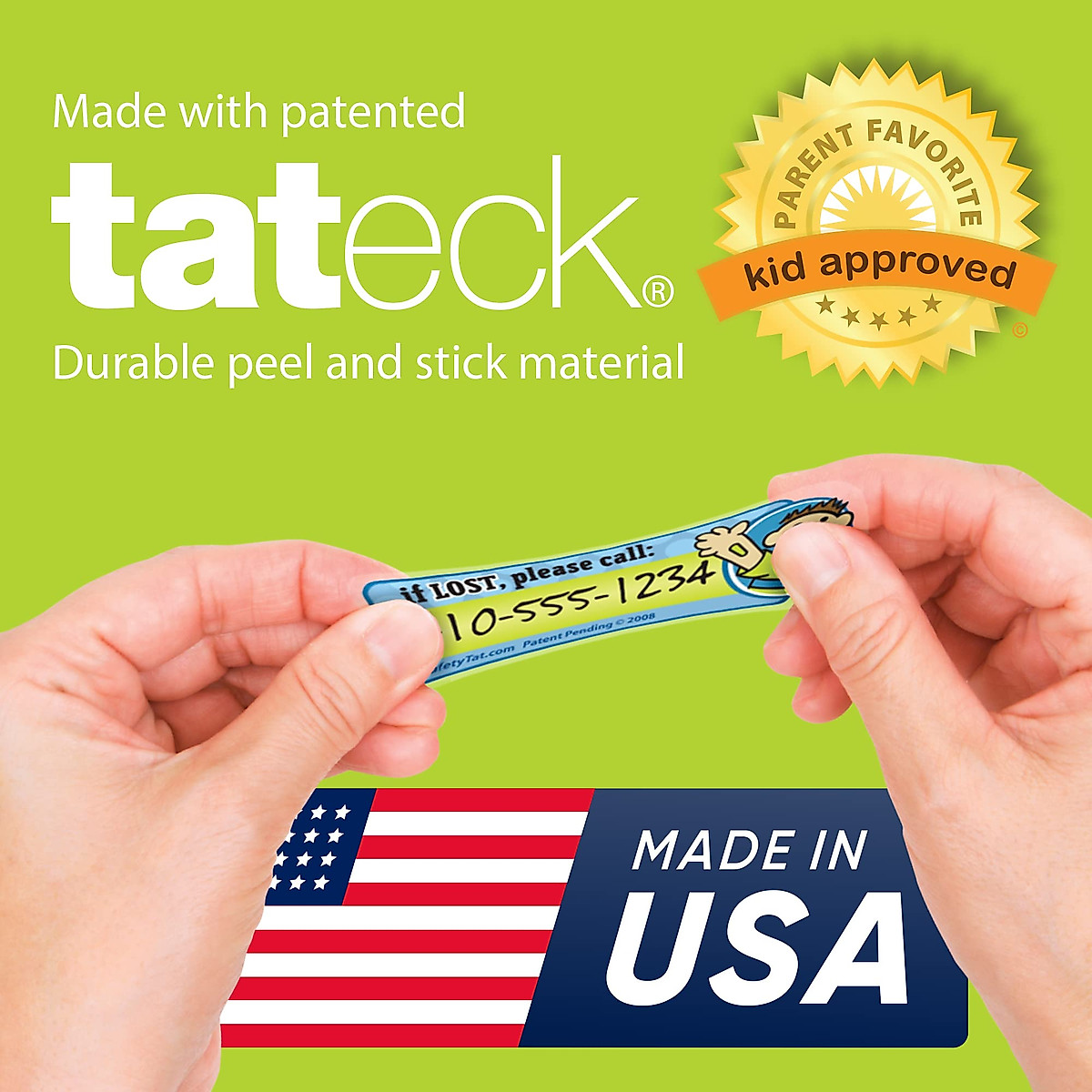 Variety 6pk SafetyTat Child ID Tattoos includes skin prep wipes and tattoo marking pen