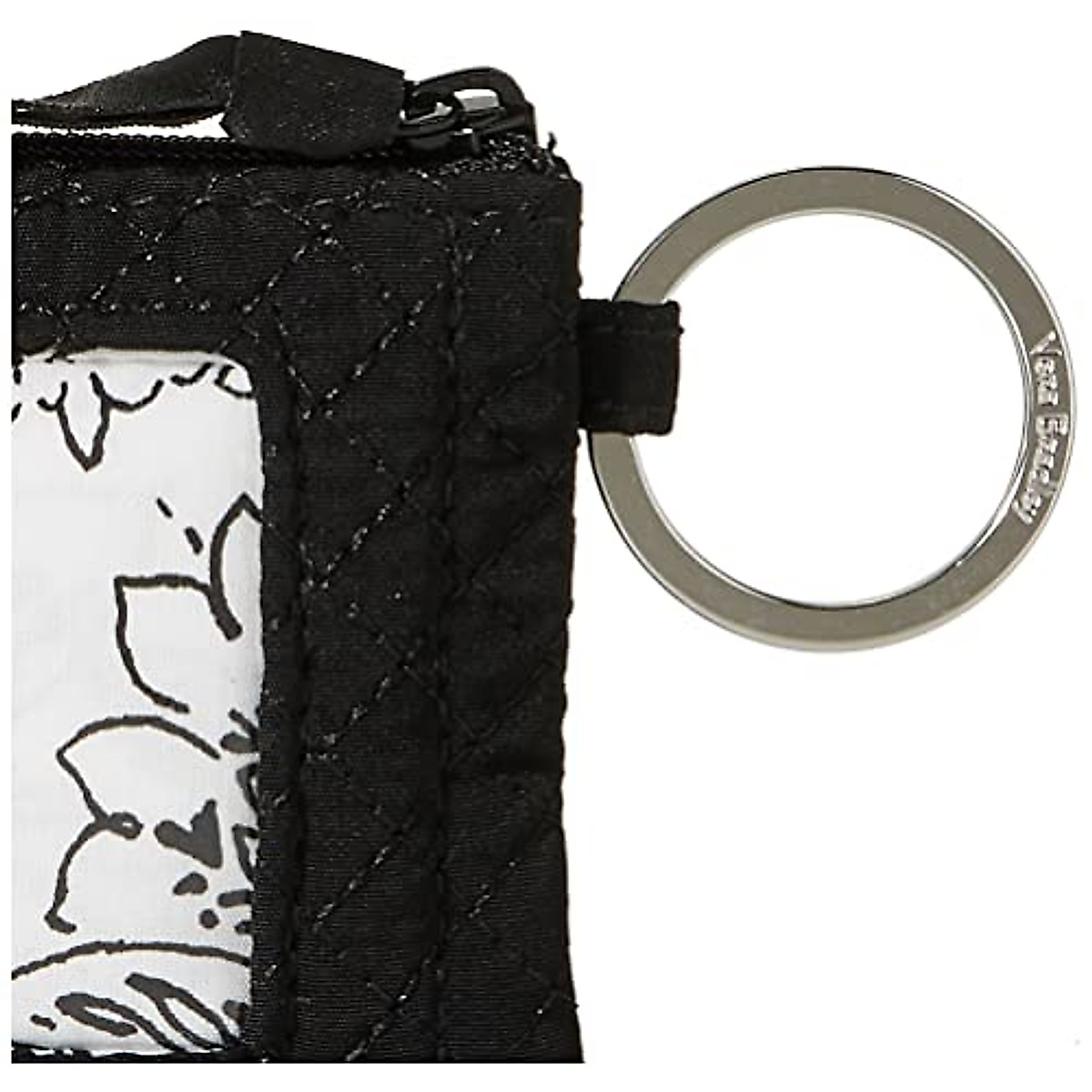 Vera Bradley Women's Microfiber Zip ID Case Wallet, True Black, One Size