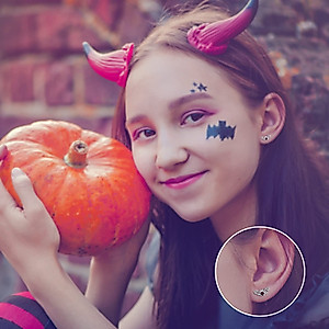 Midir&Etain Bat Earrings 925 Sterling Silver Gothic Stud Earrings Opal Earrings Christmas Gifts Bat Jewelry for Women