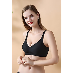 Mombucks Smooth Nursing Bras for Breastfeeding,Seamless Ultra Comfort Maternity Bra,Natural Shape, Pregnancy Sleep Bralette with Extra Bra Extender,Adjustable Breast Pump Bra