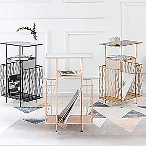 Magazine & Newspaper Baskets Magazine Rack Balcony Multi-Layer Wrought Iron Flower Stand Office Creative Bookshelf Floor-Standing Book Organizer Sofa Leisure Coffee Table