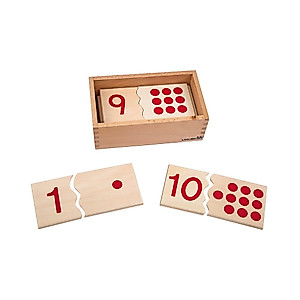 Leader Joy Montessori USA Montessori Math Materials Number Puzzle 1-10 for Preschool Early Learning Tool