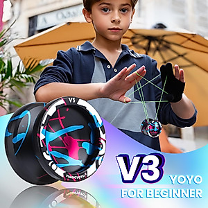 MAGICYOYO V3 Yoyo Professional Responsive Yoyo for Kids, Unresponsive Yoyo for Adults, Metal Professional Yoyo + 12 Yoyo Strings, Yo-Yo Accessory