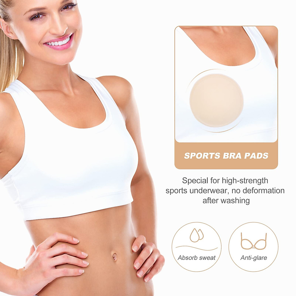 KESYOO 4Pairs Padded Bra Insertss Bra Pads Bra Inserts Push up Cup Push Up Sports Bra Pad Enhancer Shaper for Women Girls