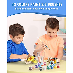 Poraxy 5 Set STEM Kits for Kids Ages 8-10, Toys for Ages 8-13, 3D Wooden Puzzles, Educational Engineering Arts Crafts Science Building Kits, Gifts for Boys and Girls 7 8 9 10 11 12 13 Year Old