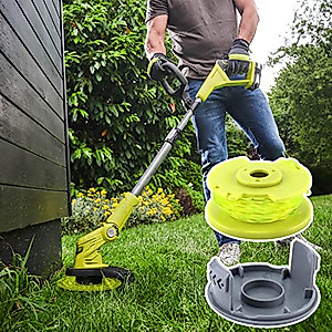 Weed Wacker String Compatible for Ryobi One Plus+ AC80RL3, 11 FT/0.080 Inch String Trimmer Twisted Line, Spool Replacement for Ryobi 18v, 24v, 40v Cordless Trimmers (9 Spools+2 AC14HCA Caps Cover)