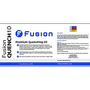 Quenching Oil for Heat Treating Knife Steel | Retains Bright Finish | Deep & Uniform Hardening | Fusion Quench 10 (1 Gallon)
