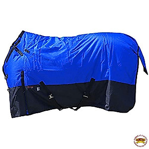 DWJ Horse Turnout Blanket, 600D Waterproof Turnout Miniature Tear-Proof Horse Winter Rug Blue