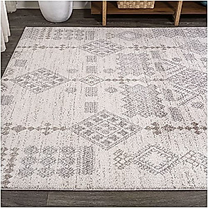 JONATHAN Y MOH302A-28 Bhalil Berber Diamond Geometric Indoor Farmhouse Area-Rug Bohemian Casual Easy-Cleaning Bedroom Kitchen Living Room Non Shedding, 2 X 8, Beige,Gray