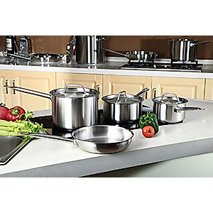 AmazonCommercial 7-Piece Stainless Steel Induction Ready Cookware Set