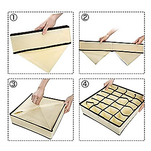 Closet Underwear Organizer，Foldable Storage Box Drawer Divider Kit , Desk Closet Fabric Organizer and Storage Drawer Dividers for Dresser Panties Underwear Bra Socks (4 Set)
