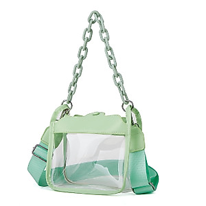 Clear Bag for Women Clear Handbag Concert Bag Stadium Approved Clear Purse Shoulder Crossbody Bag Satchel Hobo Bag